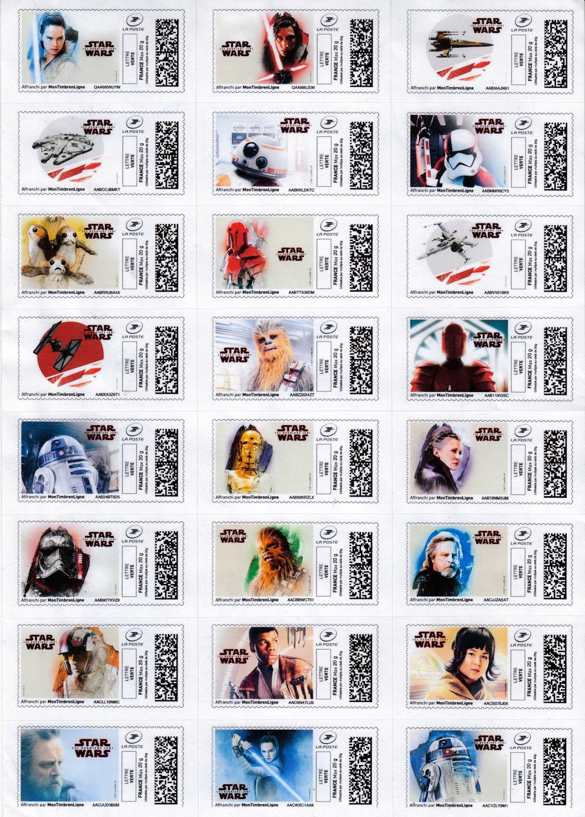 Brane & Nina: French Star Wars stamps