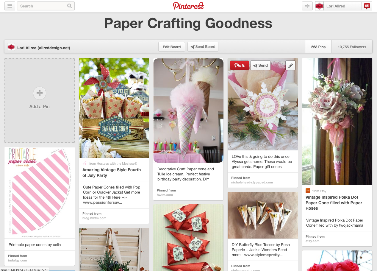 Allred Design Blog: Inspired by Pinterest: Paper Cones