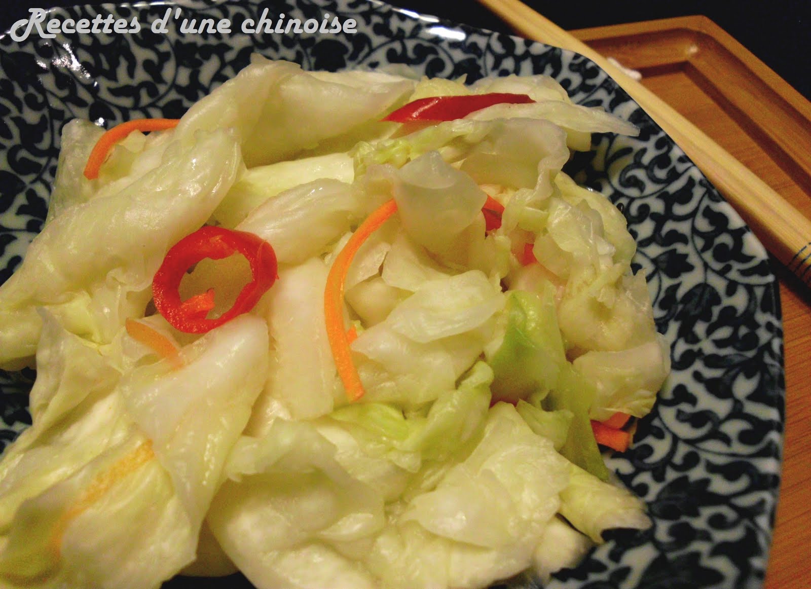 Recettes d'une Chinoise: Salade de choudou mariné au vinaigre 泡圆白菜 pào ...