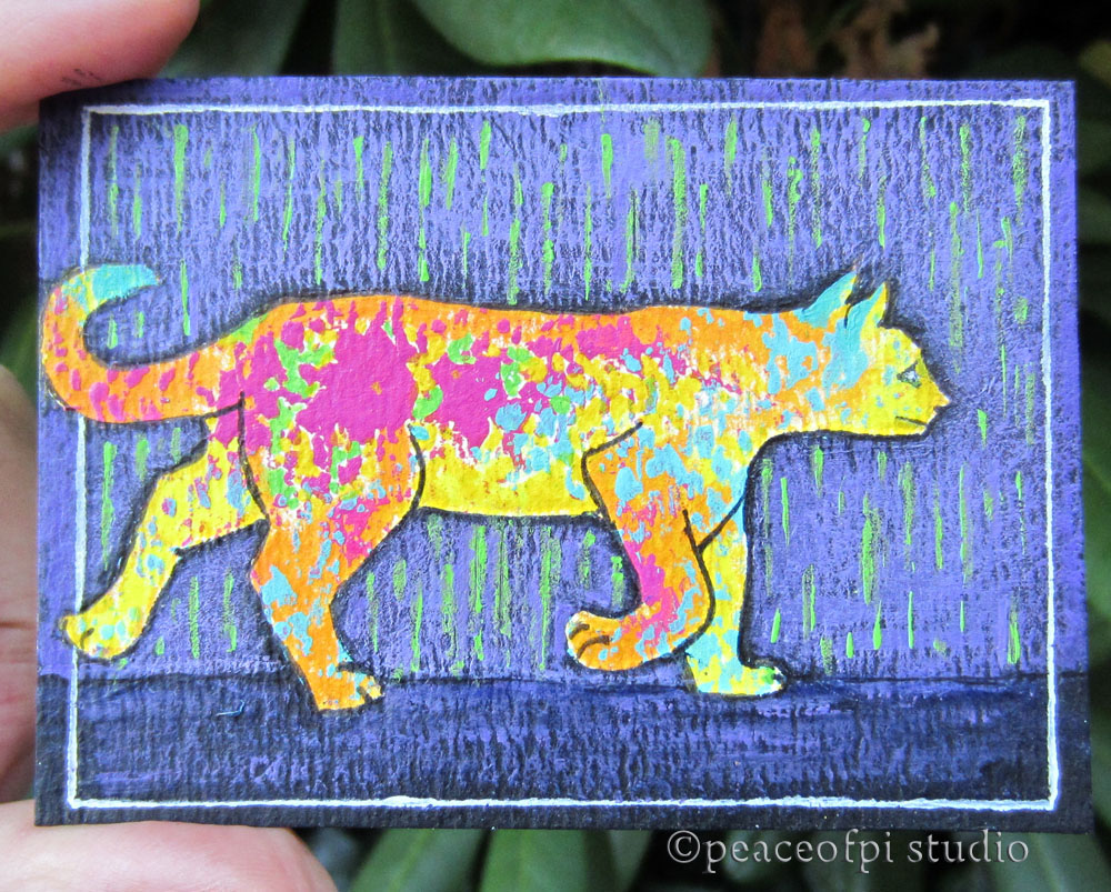 peaceofpi studio: Leopard Cat Miniature ACEO Painting peaceofpi studio: Leopard Cat Miniature ACEO Painting