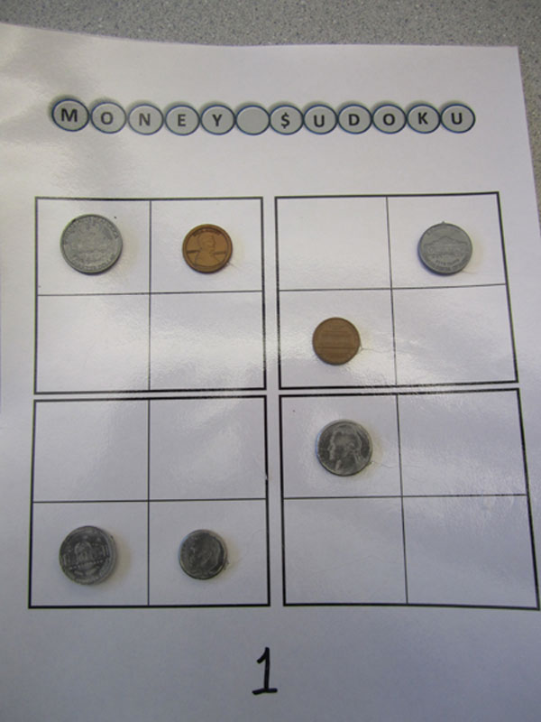 First Grade Adventures: Money Sudoku