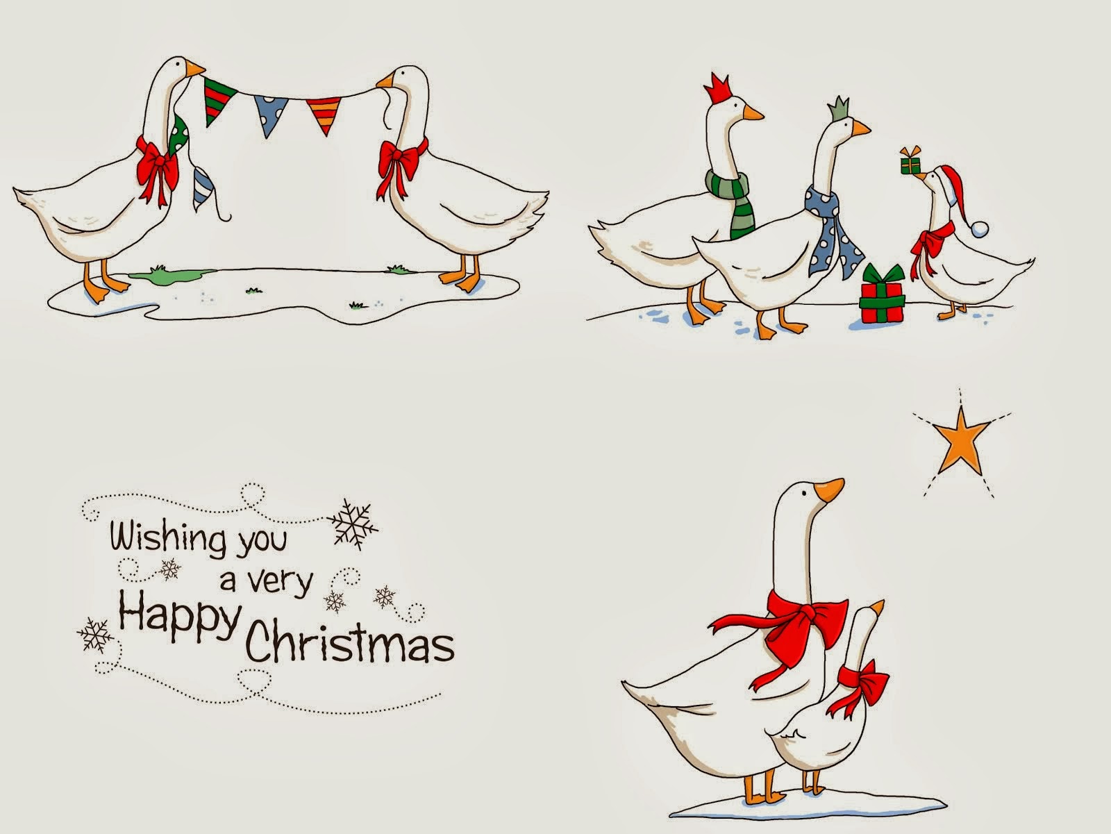 Nins Handmade Cards: Little Claire's New Christmas Geese