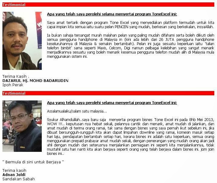wow Tone Excel Info: TESTIMONI KEJAYAAN PESERTA TONE EXCEL