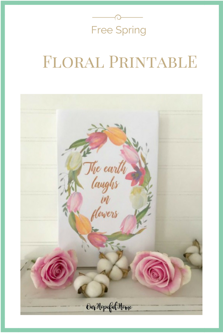 Our Hopeful Home: Free Spring Floral Printable and Dollar Store Frame ...