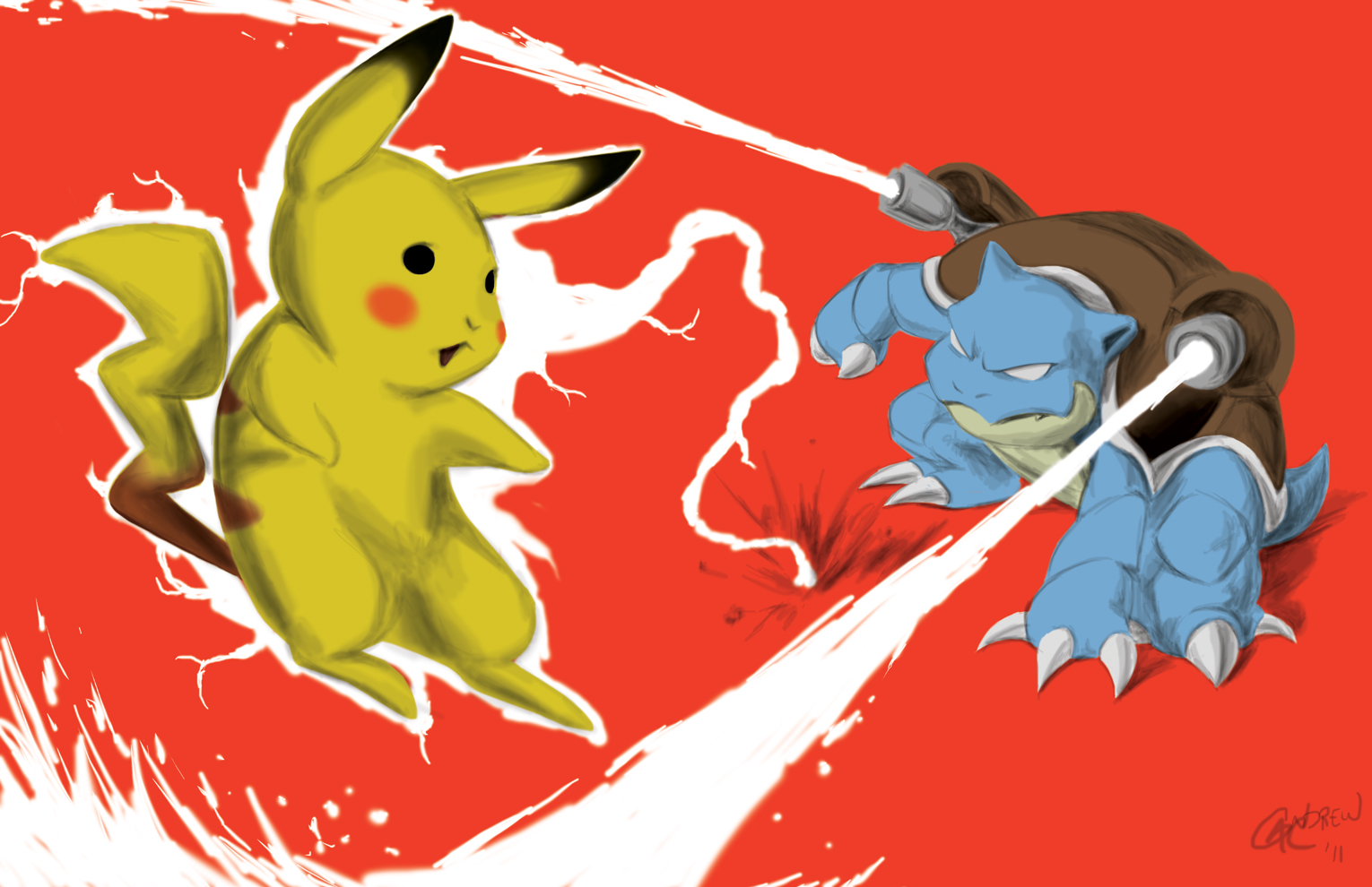 Pikachu Vs Blastoise