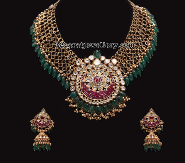 Antique Mesh Necklace by Vasundhara Fine Jewellery - Jewellery Designs