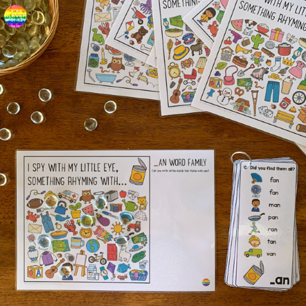 WORD FAMILY I SPY MATS | you clever monkey