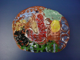 Mrs. Knight's Smartest Artists: clay texture slabs, first grade