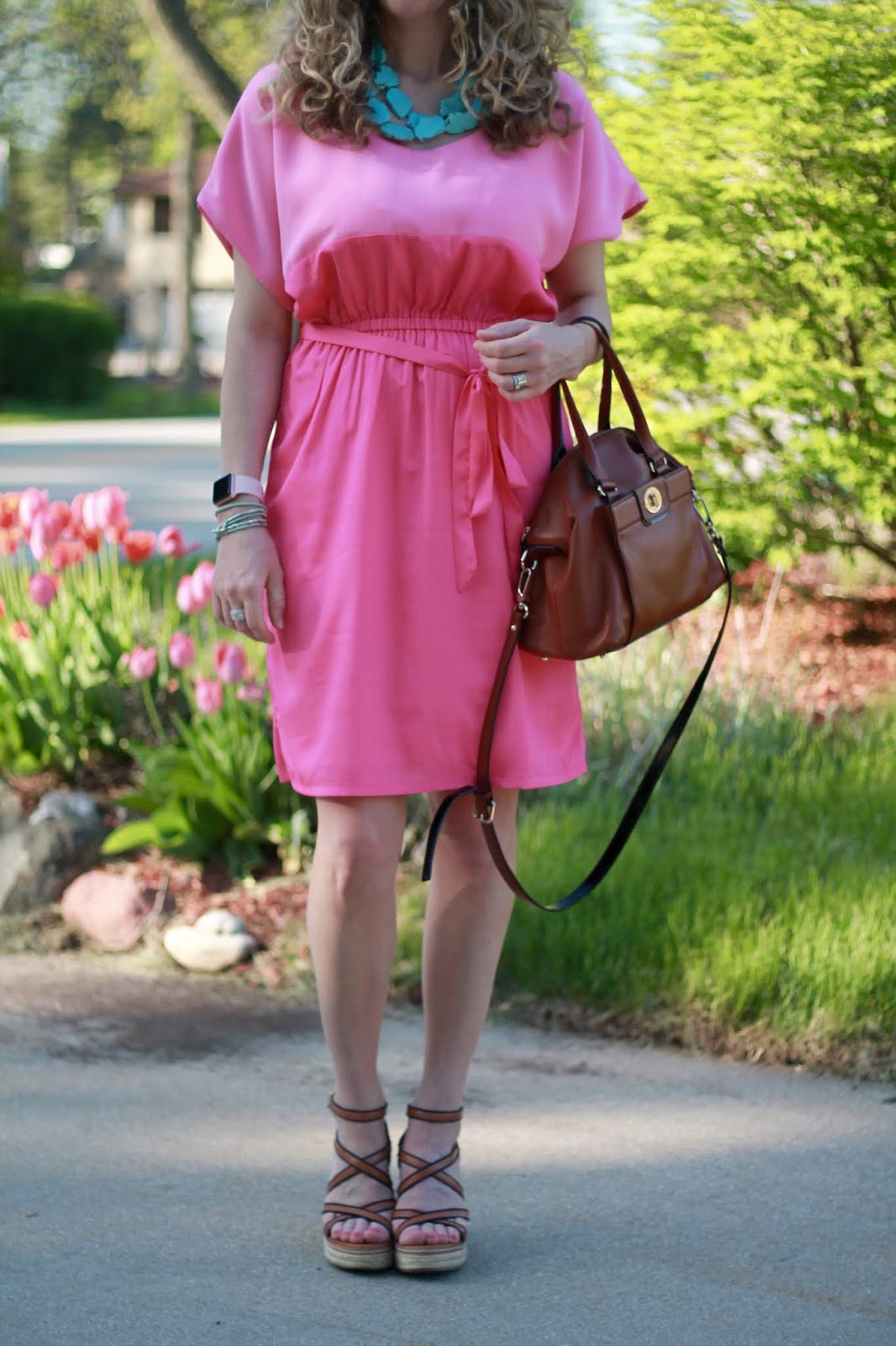 Colorblock Pink Dress for Spring - I do deClaire