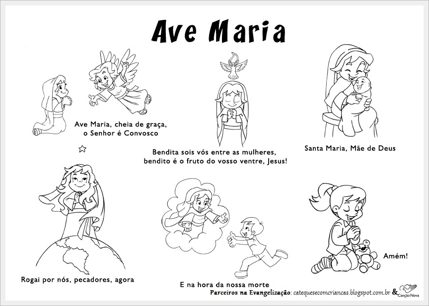 Catequese com Crianças: Ave Maria para colorir