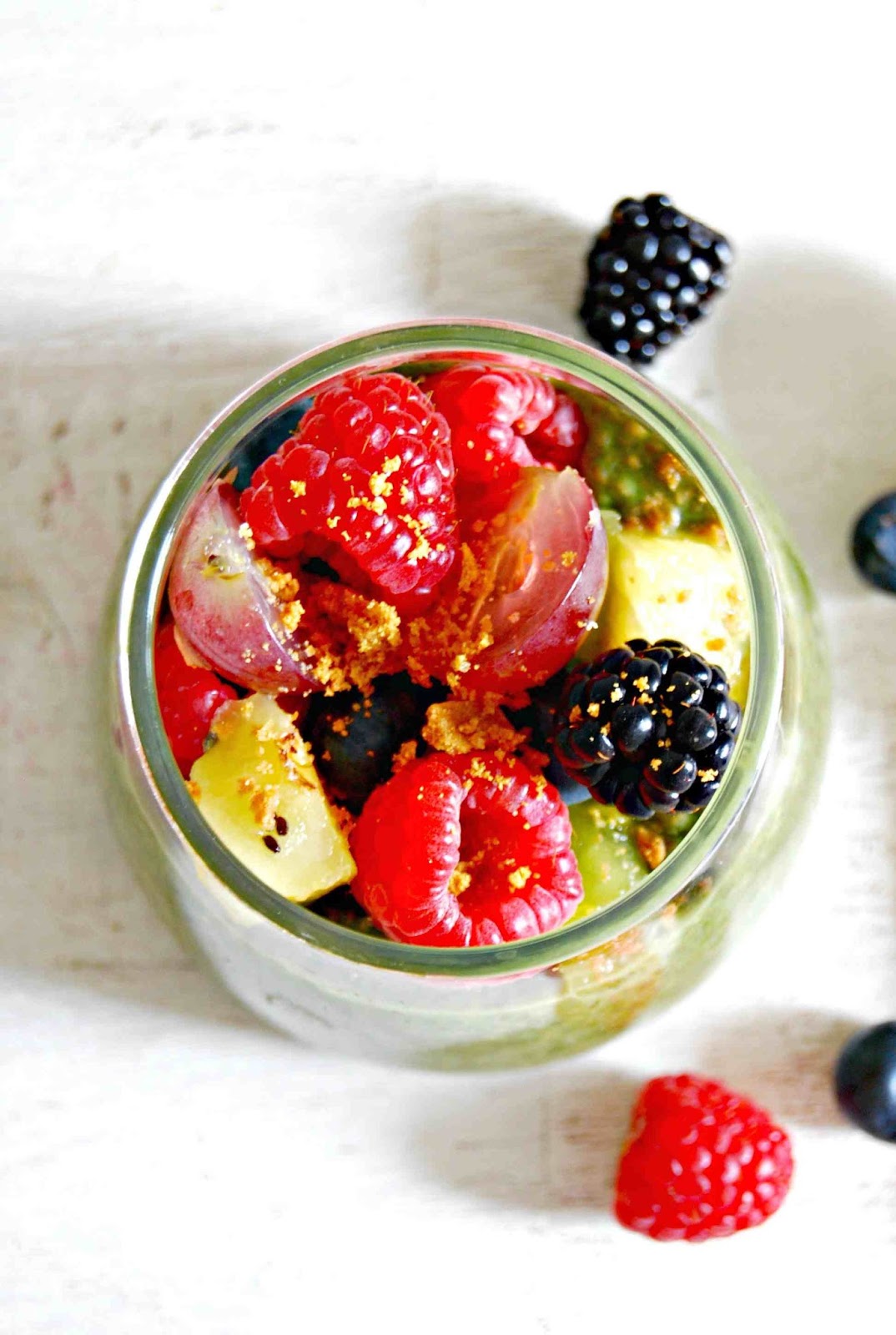 Matchia pudding aux fruits frais