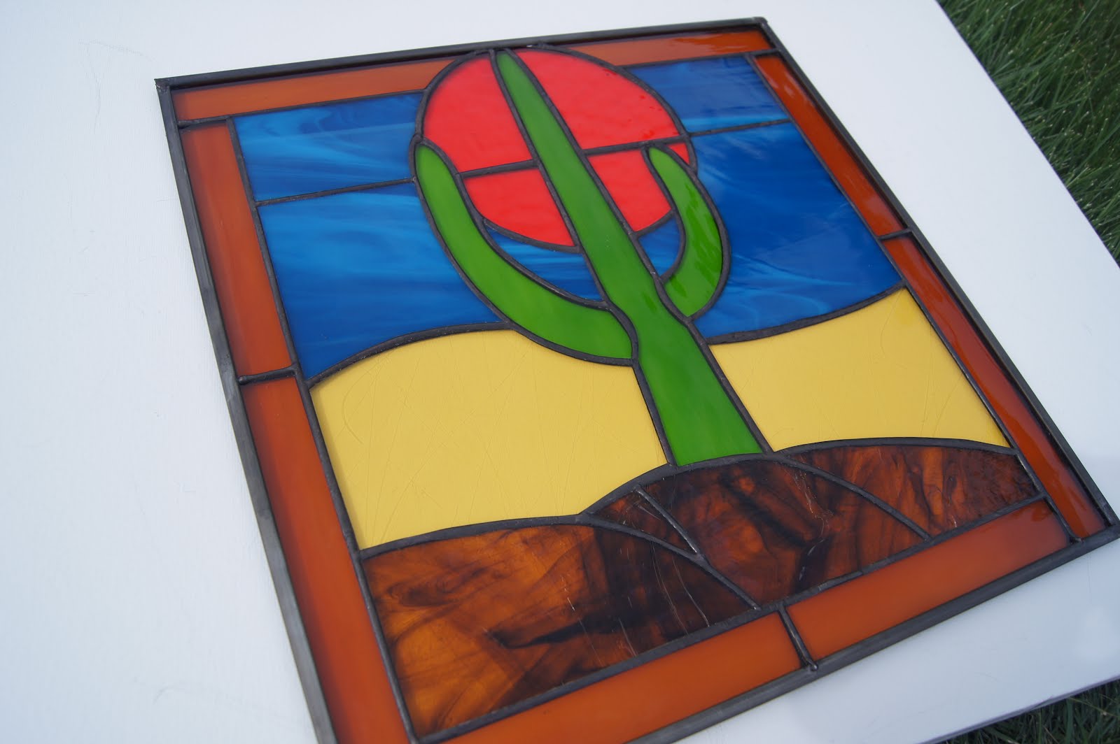 Vicki Leigh Studios: Arizona Sunset Stained Glass Panel