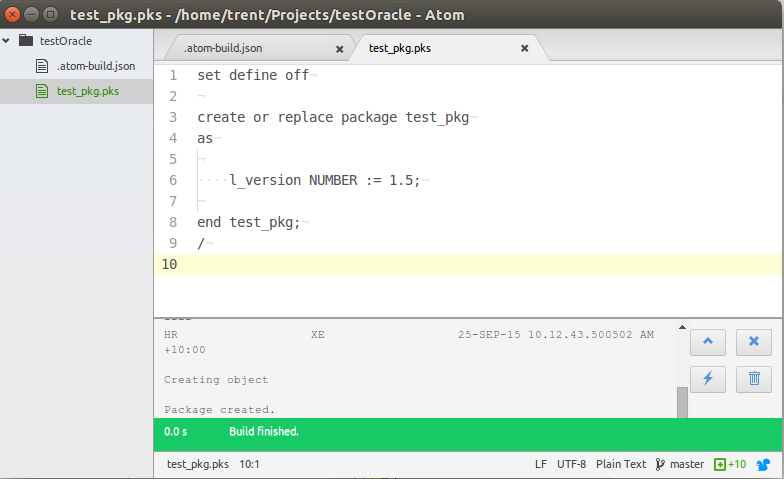 Oracle APEX Tips: Compiling Oracle code from Atom text editor