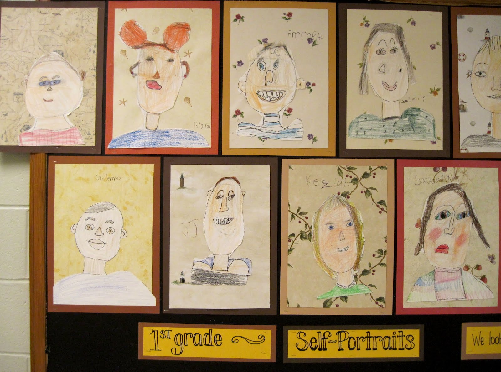 There's a Dragon in my Art Room: 1st grade self-portraits!