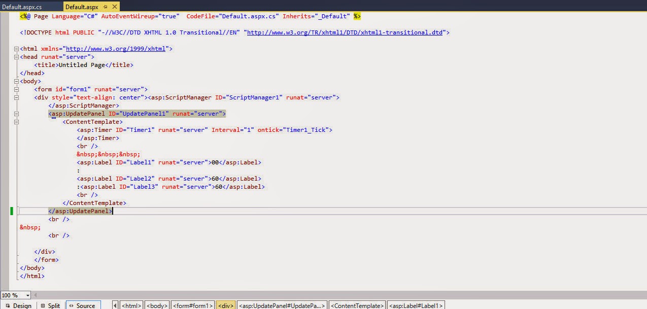 Asp.Net C# Example: Digital Clock in Asp.net C#
