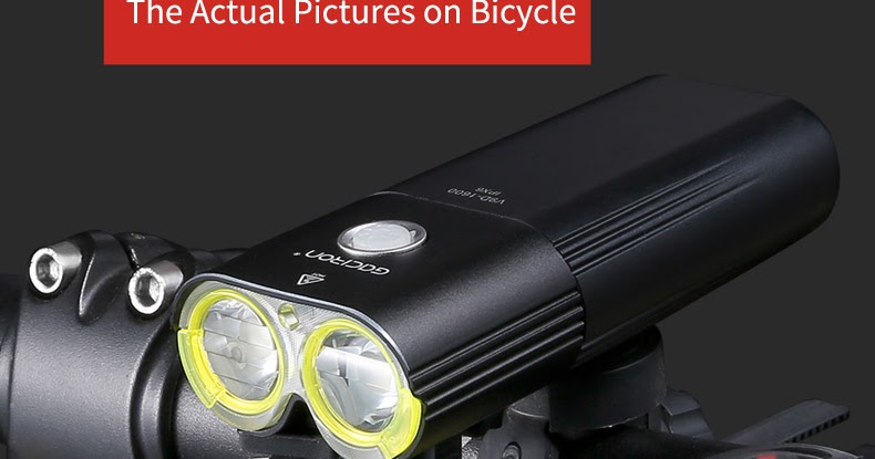 GACIRON Professional 1600 Lumens Bicycle Light Power Bank Waterproof ...