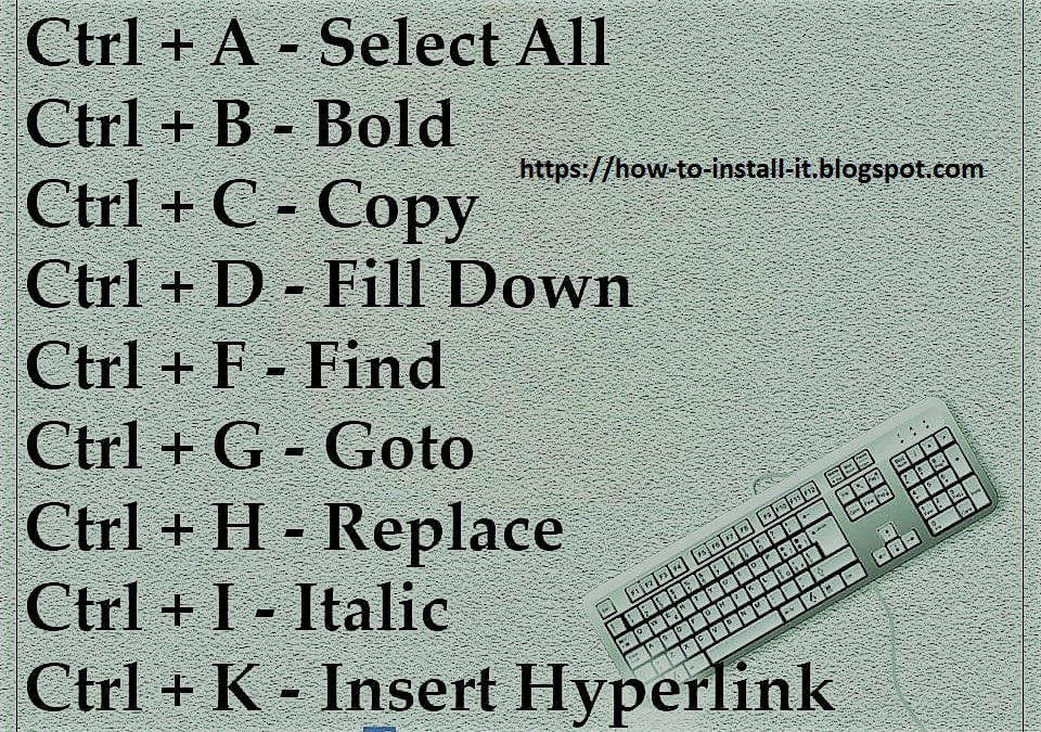 Microsoft Excel Shortcuts how to install it blogspot | Latest Jobs ...