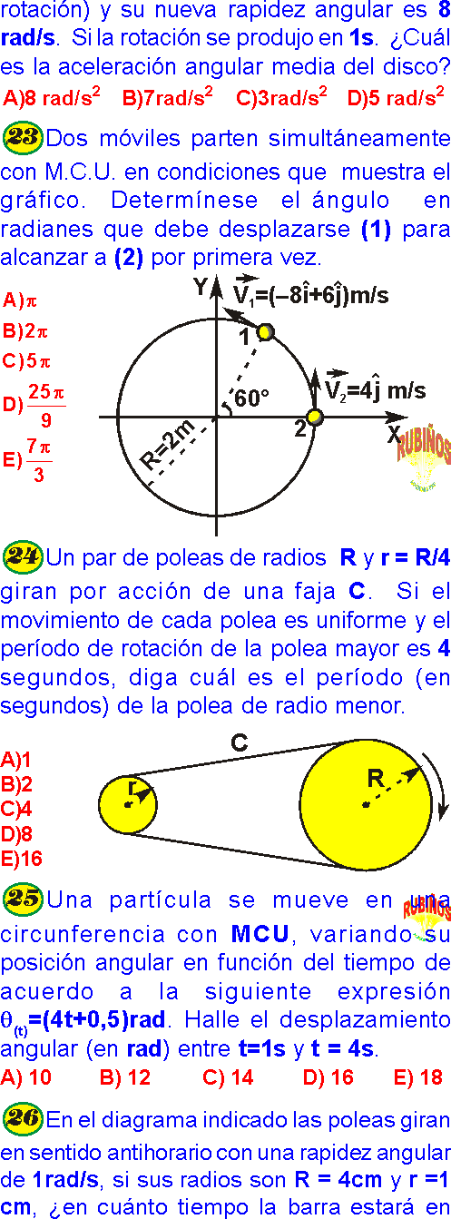 MOVIMIENTO CIRCULAR UNIFORME EJERCICIOS CON RESPUESTAS MCU PDF