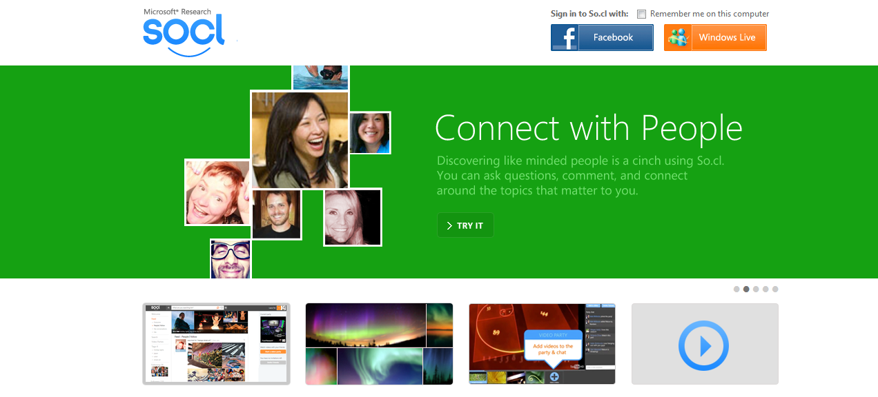 Social network from Microsoft:So.cl