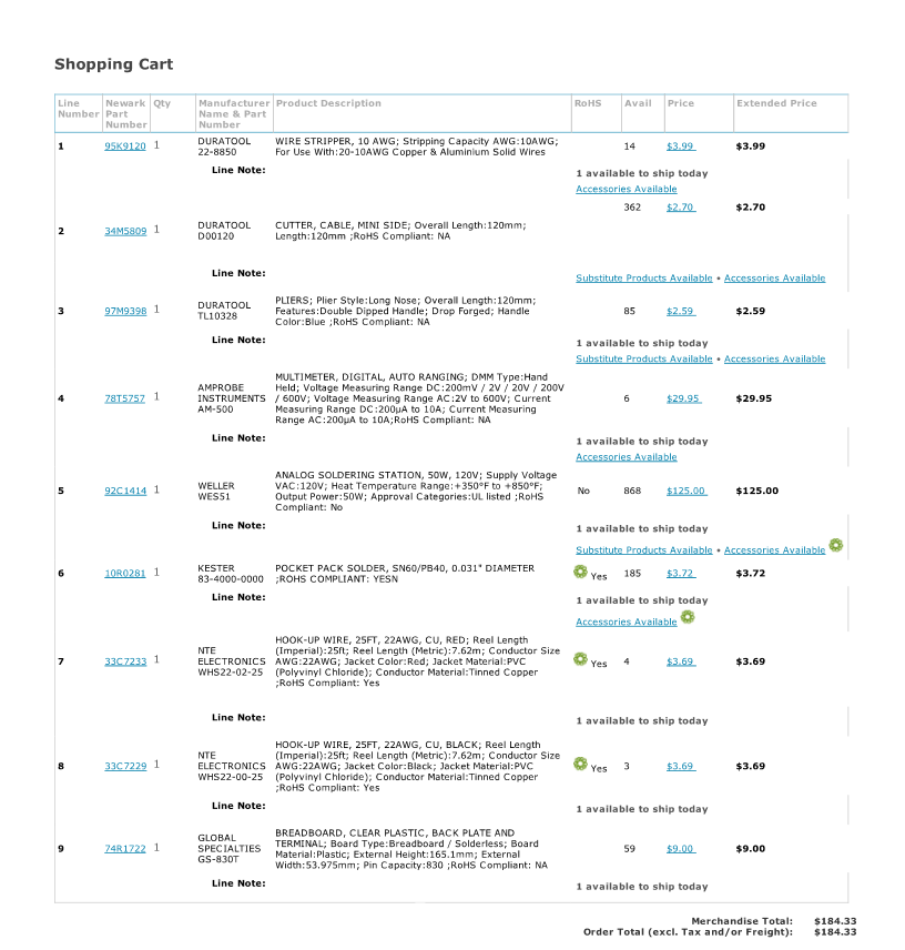 Electronics projects and tutorials: Checklist for beginner electronics kit