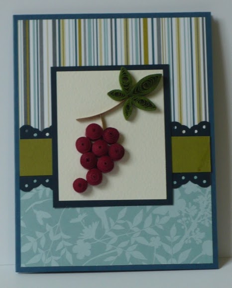 Let's create: Quilling Red Grapes Note Card