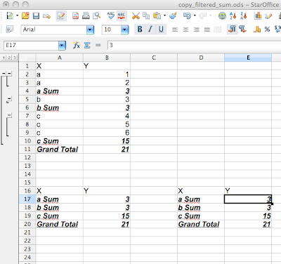 Andreas' Technical Tidbits: OpenOffice.org - copy subtotal cells only