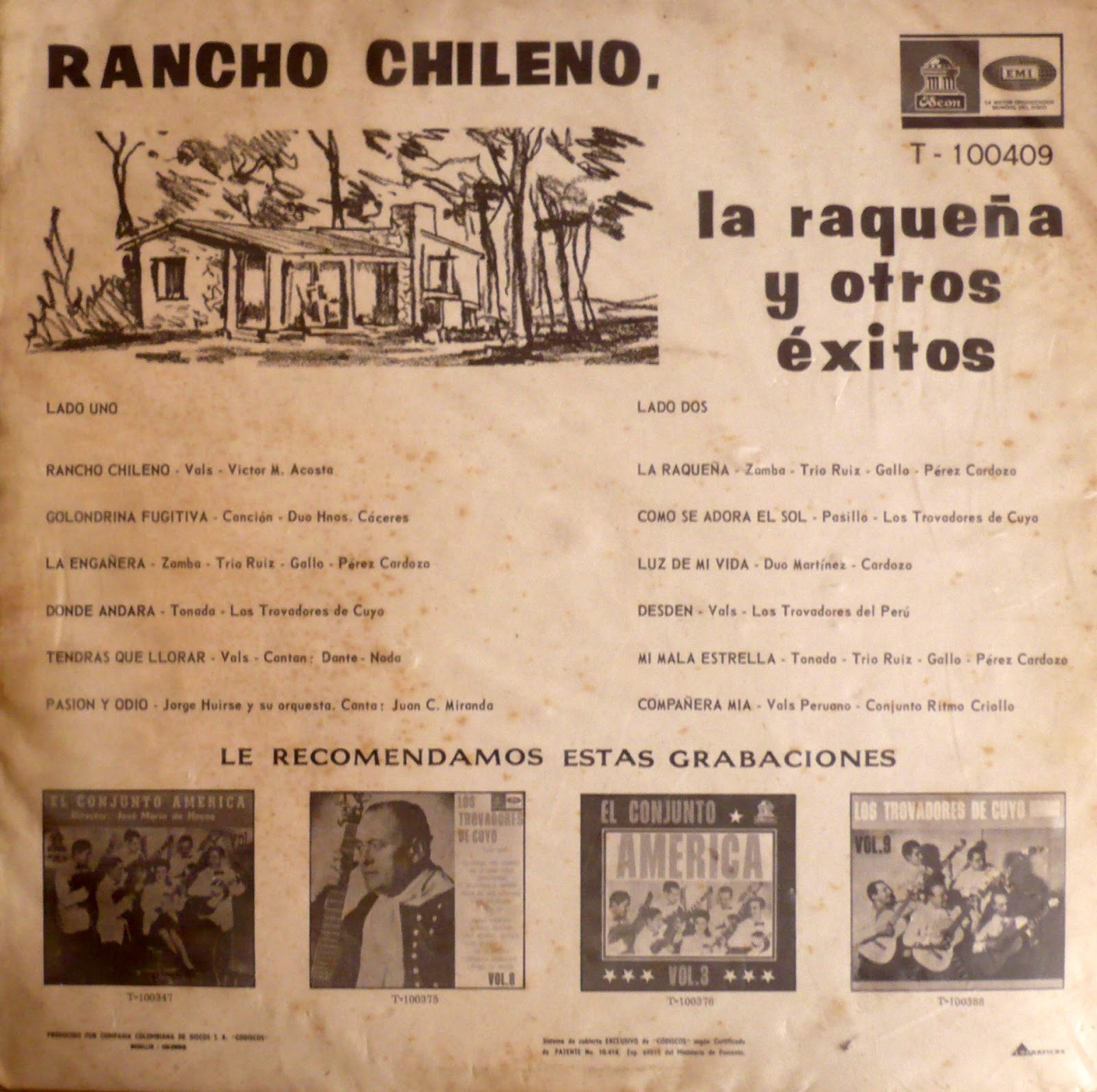 RECUERDOS Y AÑORANZAS: RANCHO CHILENO LA RAQUEÑA Y OTROS EXITOS
