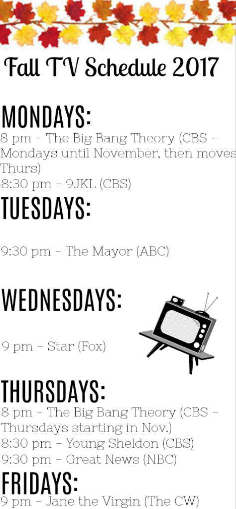 FALL TV IS BACK!! My 2017 Fall TV Guide. | Southern Belle in Training