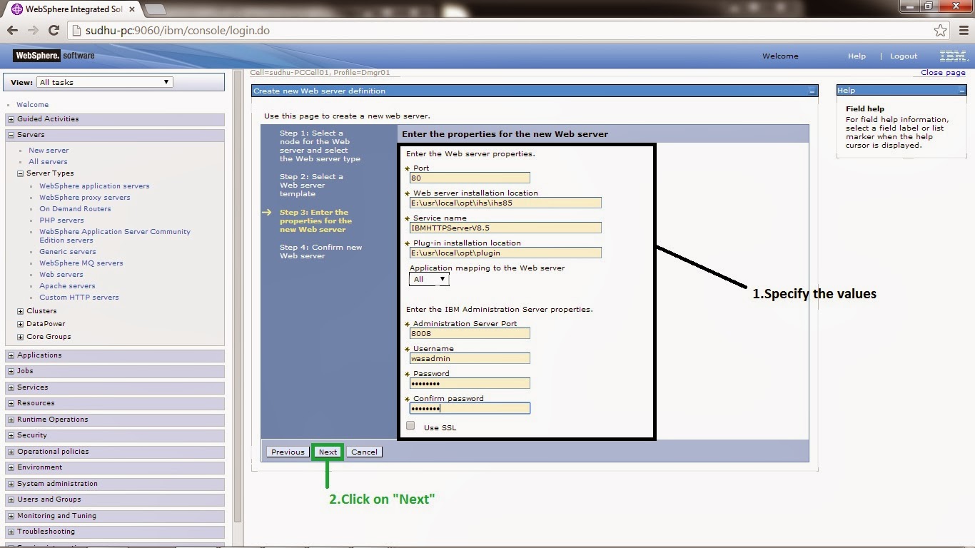 IBM WebSphere Application Server: creating unmanaged node for IBM HTTP ...