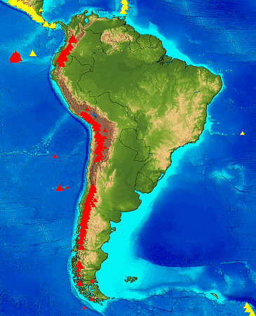 El Planeta Azul: Volcanes de América del Sur.Mapas