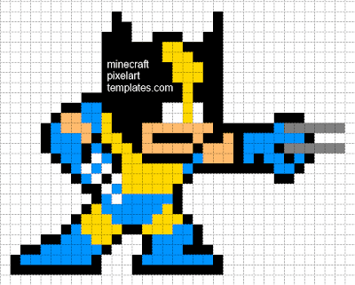 Minecraft Pixel Art Templates: Wolverine