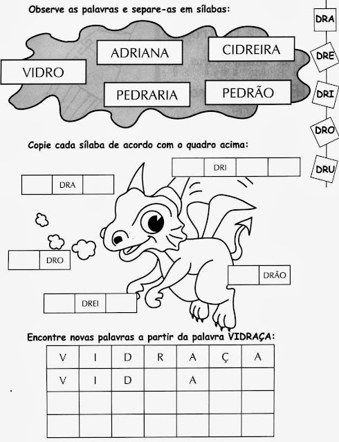 ABCD Estudar e Aprender: DR - DRA, DRE, DRI, DRO, DRU