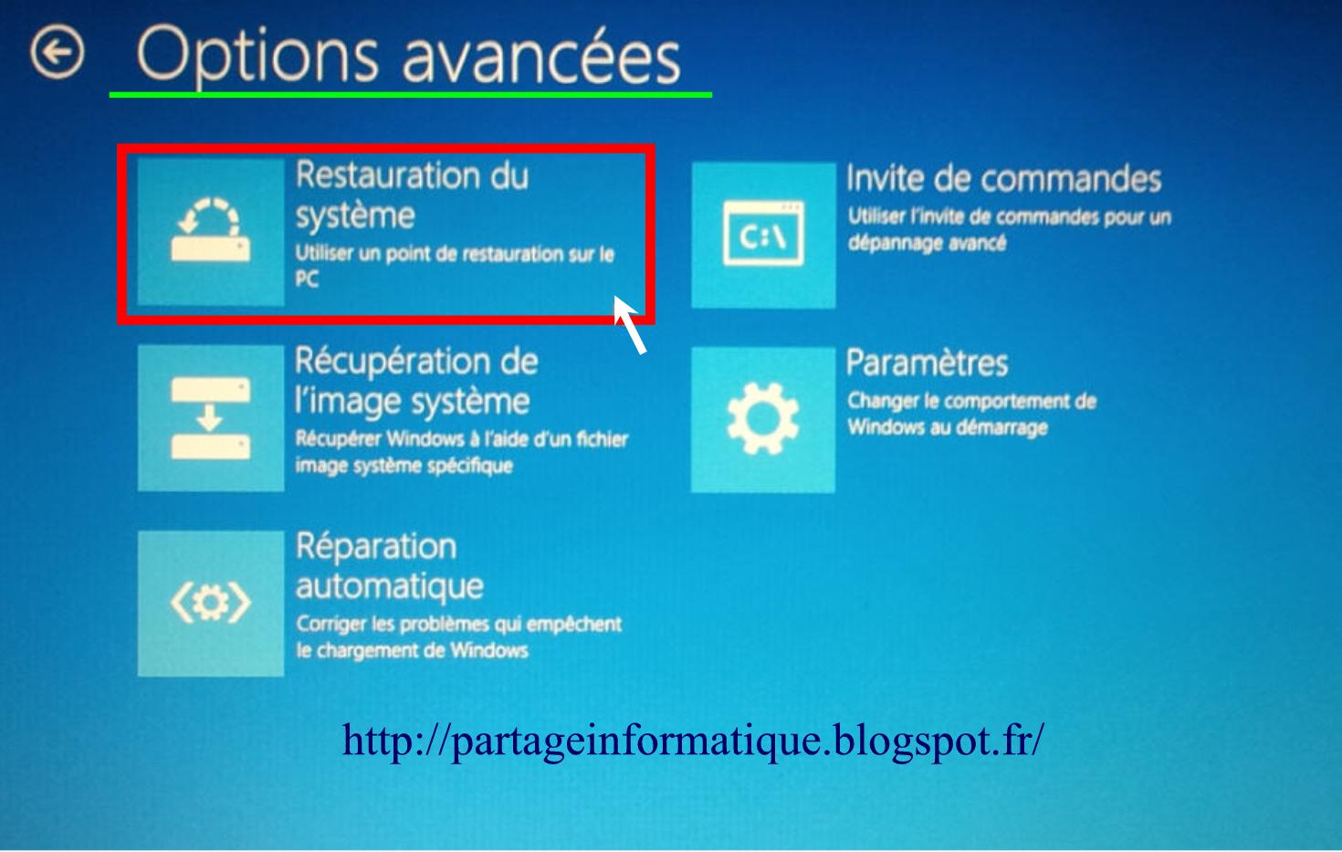 Partage Informatique: Restauration du système ( Option avancée du Dual ...