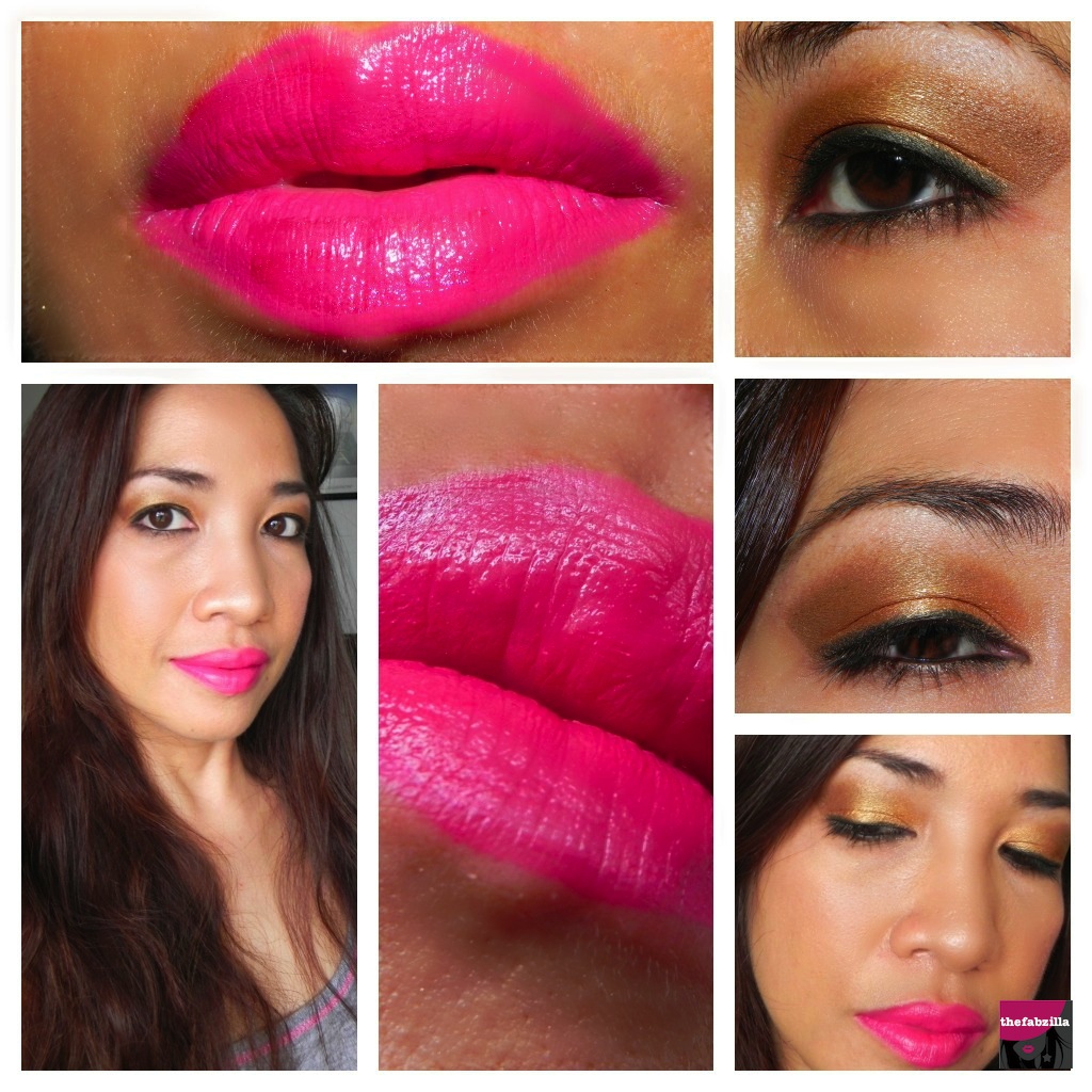 Hot Pink Lips and Sparkling Gold Eyes - thefabzilla