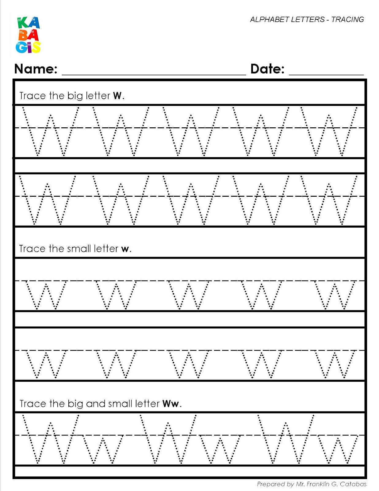Kabagis: Alphabet Letters - Tracing A - Z