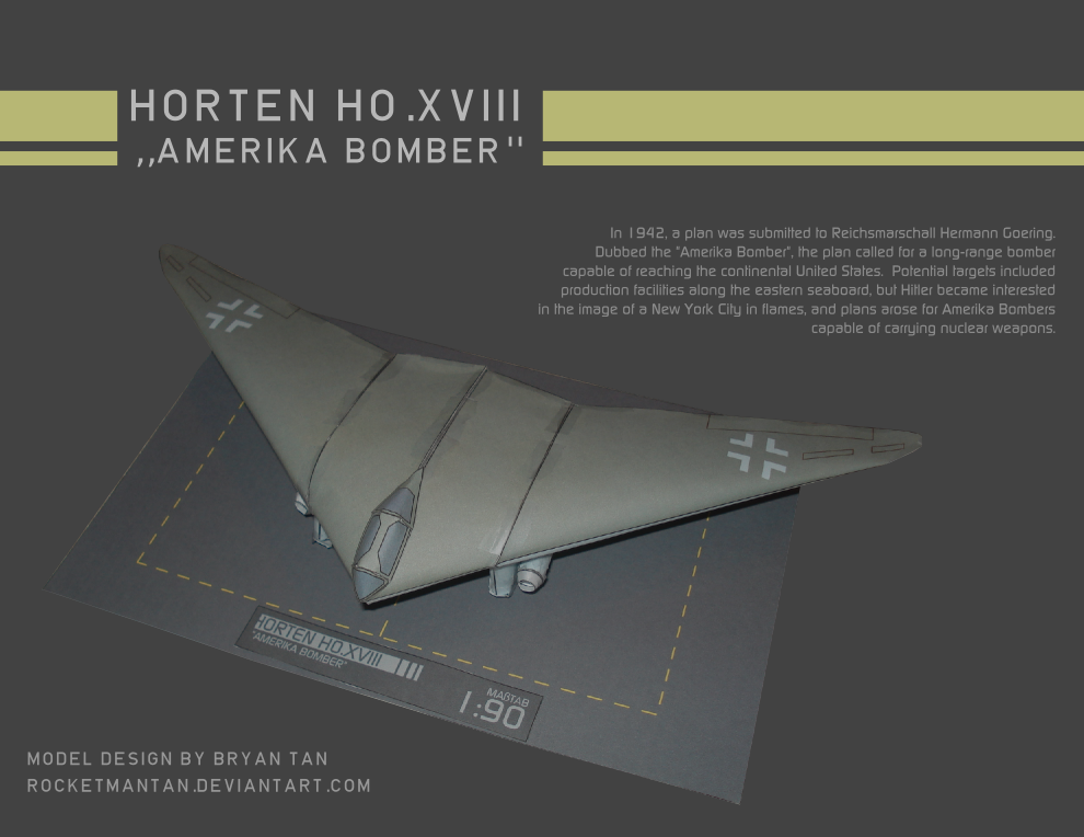 Horten XVIII Amerika Bomber Papercraft | Papercraft Paradise ...