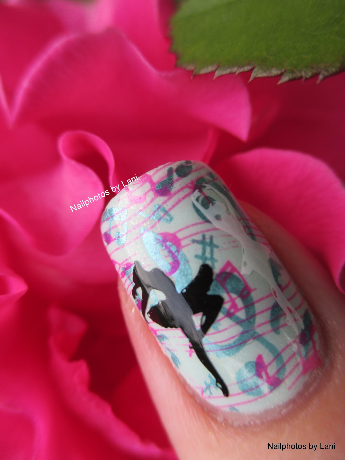 Nailphotos by Lani: Music Nails with Dancers - stamping nail art ...
