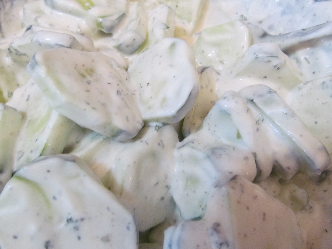 LL Farm: Cucumber Salad with Homemade Ranch Dressing