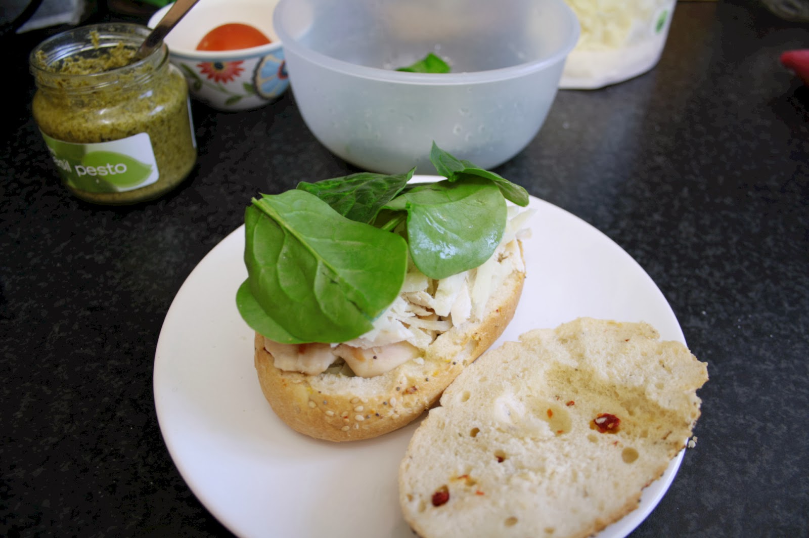 Pressed Chicken Pesto Sandwich