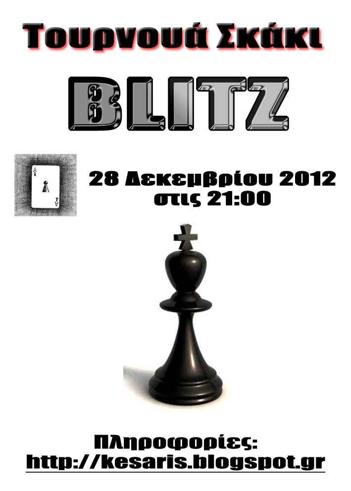 Σκάκι: ΑΤΟΜΙΚΟ ΠΡΩΤΑΘΛΗΜΑ ΣΚΑΚΙ – Blitz