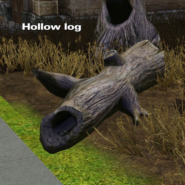 Simming in Magnificent Style: Hollow log