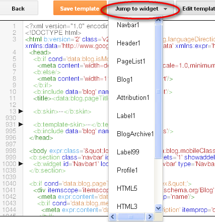 Blogger New Template HTML Editor Interface | Tutorial Blog