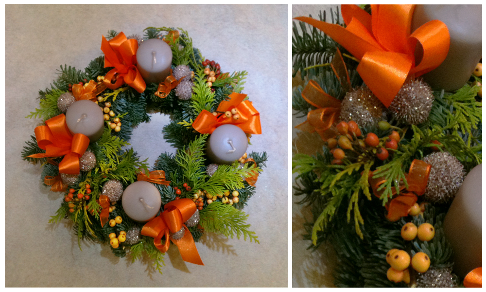 Florist in Rome: Orange & Gray Advent Wreath