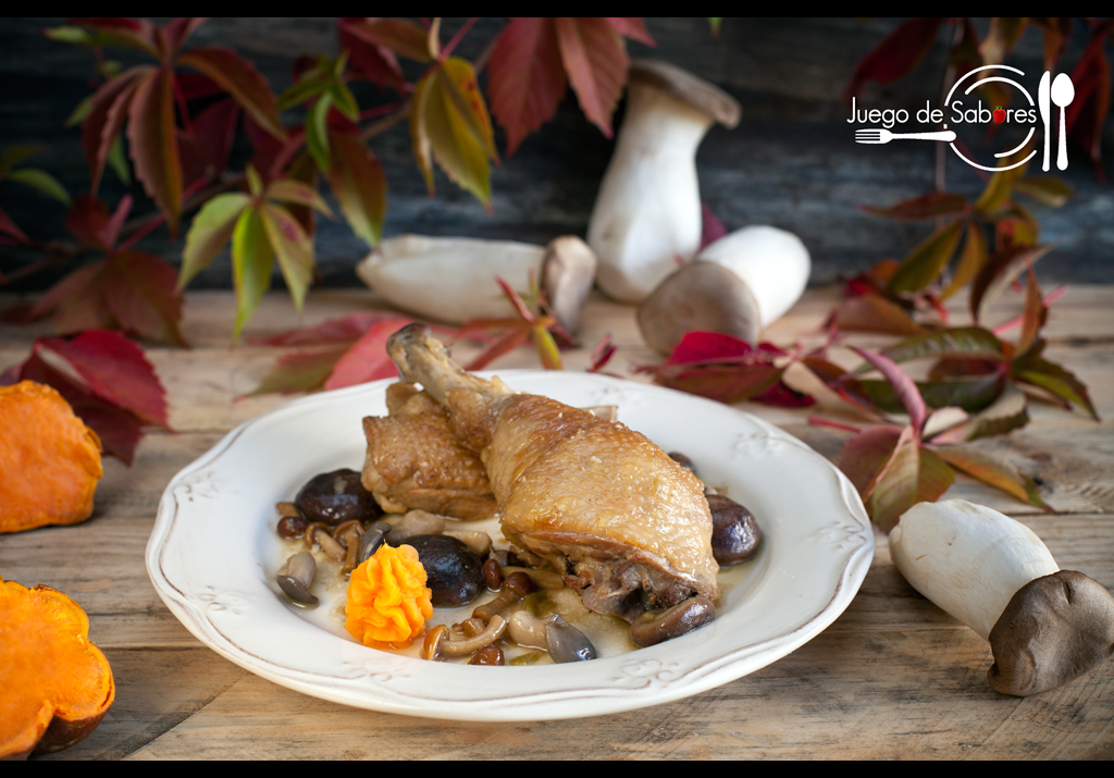 JUEGO DE SABORES : POLLO DE CORRAL CON SETAS