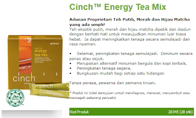 HIDUP SIHAT: Cinch Energy Tea Mix Shaklee dan Testimonial