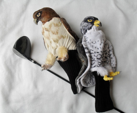 Custom Golf headcovers and puppets : Custom birds of prey -golf headcovers