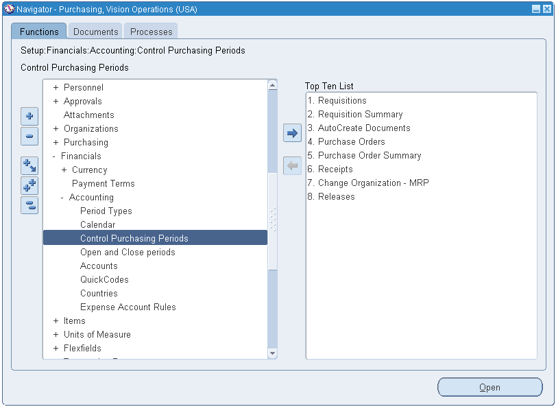How Can Open Oracle Apps General Ledger Inventory And Purchasing Modules Periods In Oracle