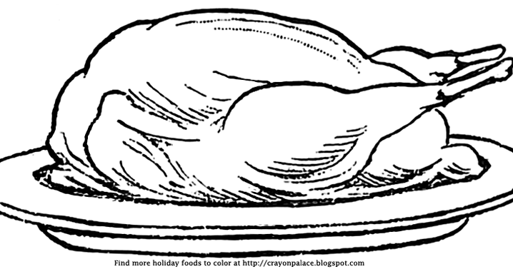Crayon Palace: Turkey on A Platter Coloring Sheet