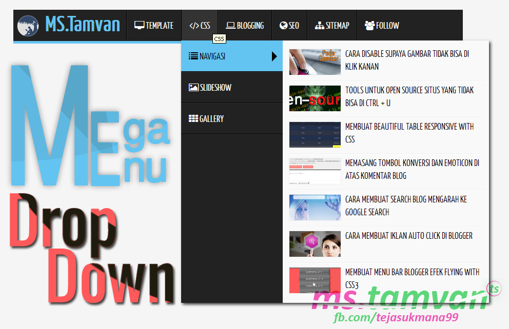 Membuat Mega Menu Navigation Simple