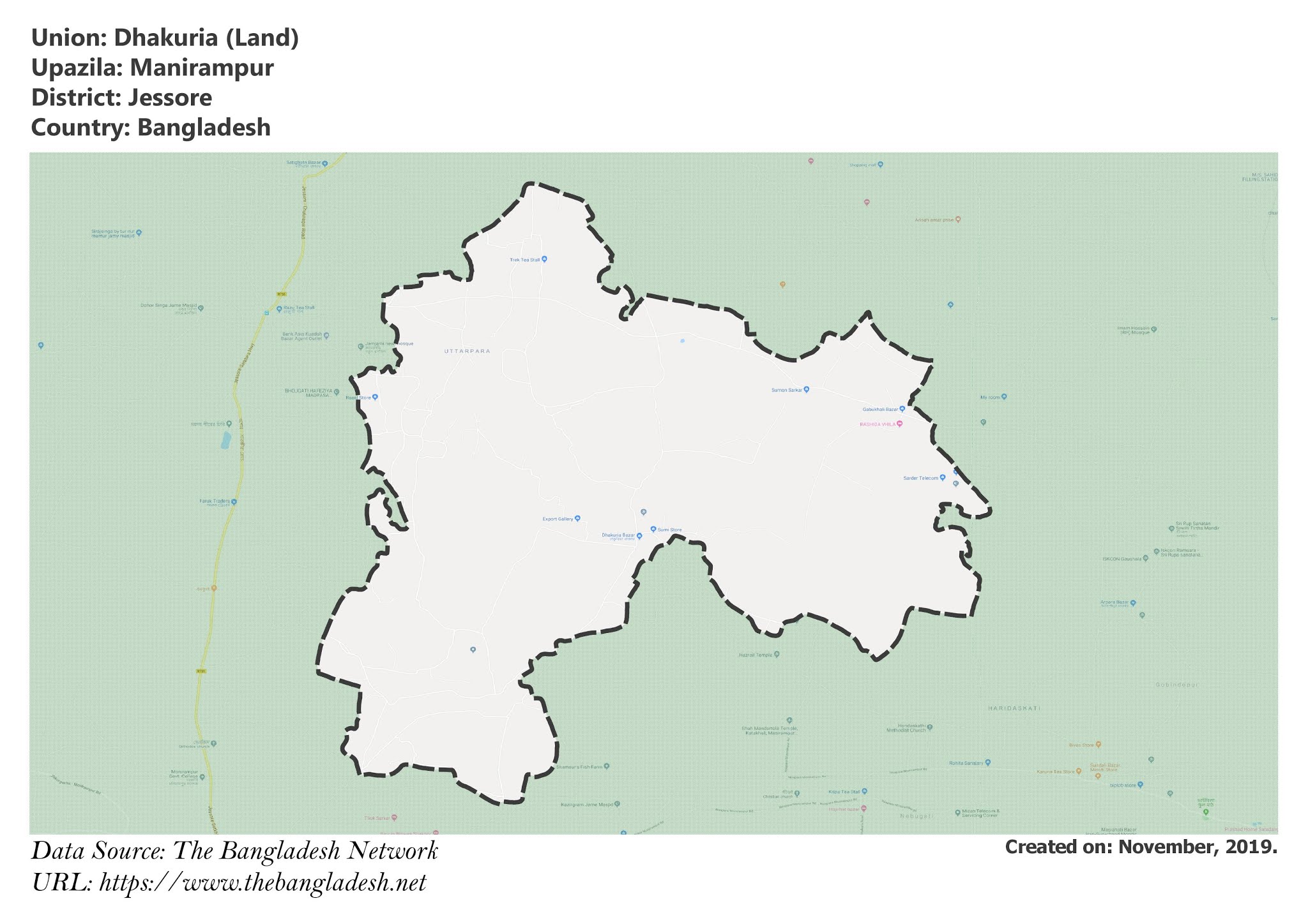 Dhakuria Union, Jessore